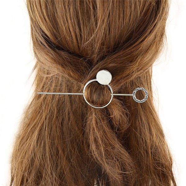 Cute Gold Plated Circle Round Fashion Hairpin For Women — Shop Yoga